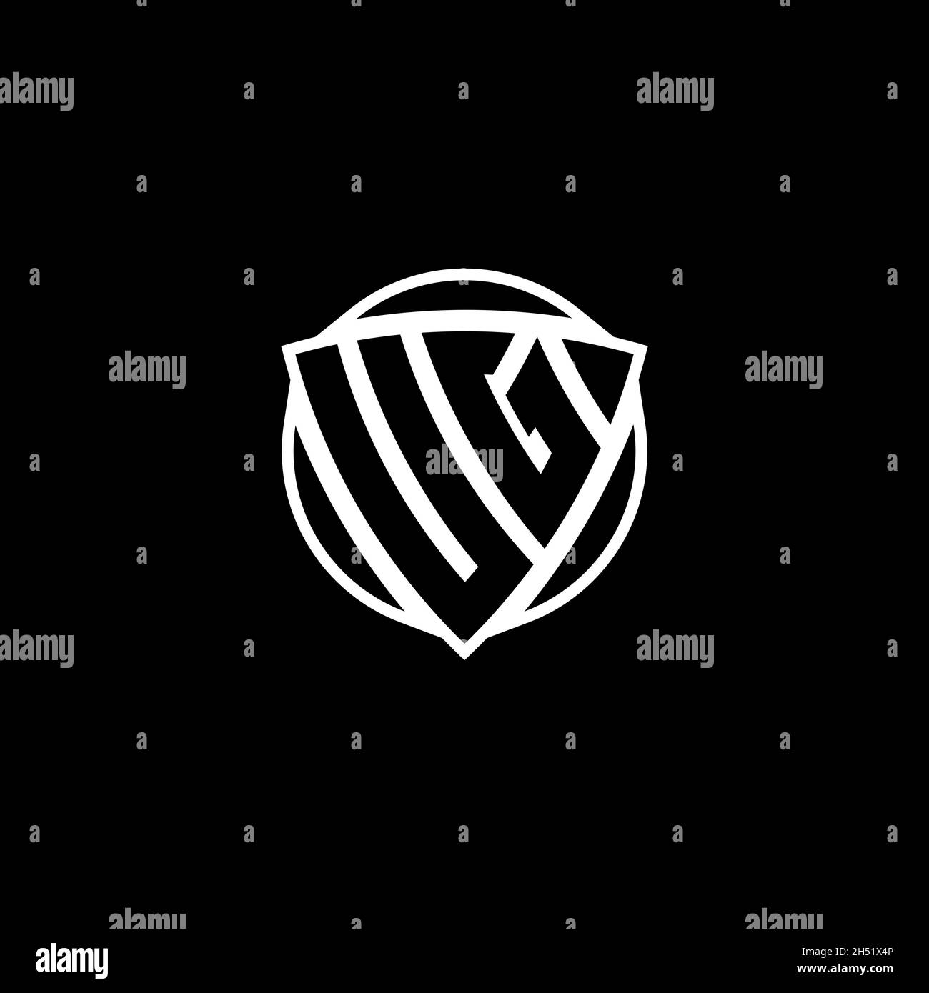 UG Monogram logo letter with triangle shield shape style design ...