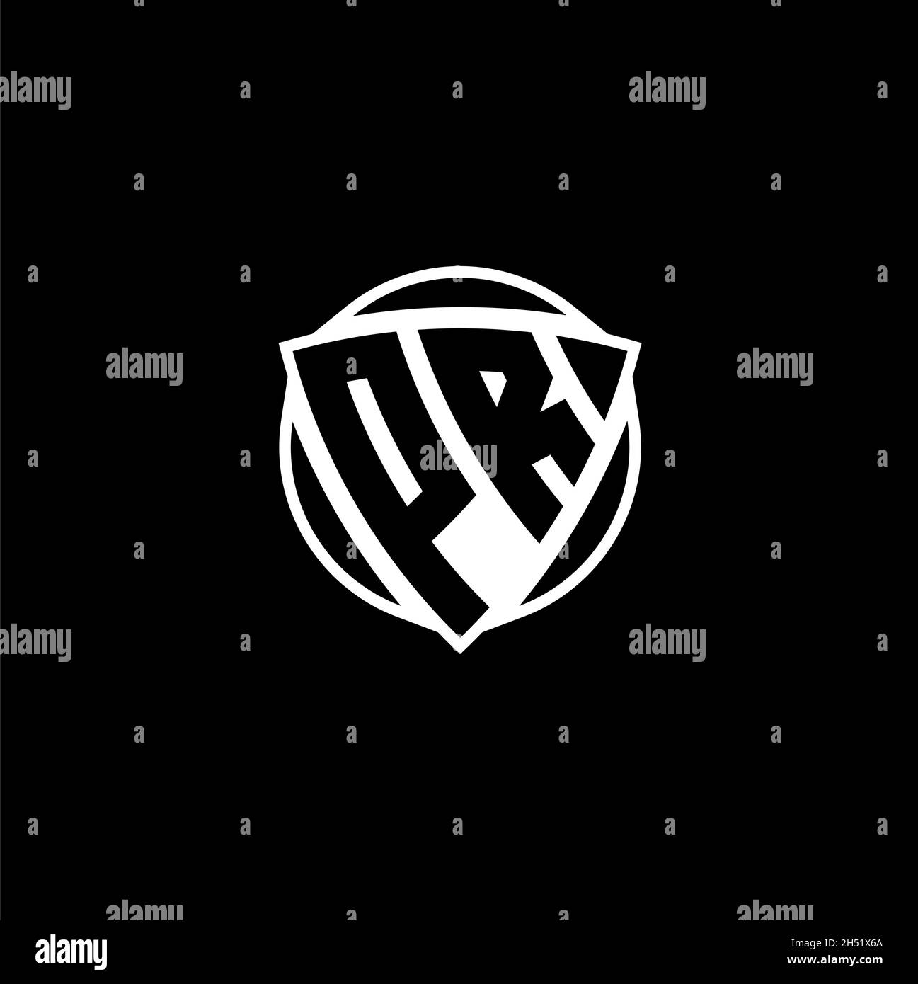 PR Monogram logo letter with triangle shield shape style design ...