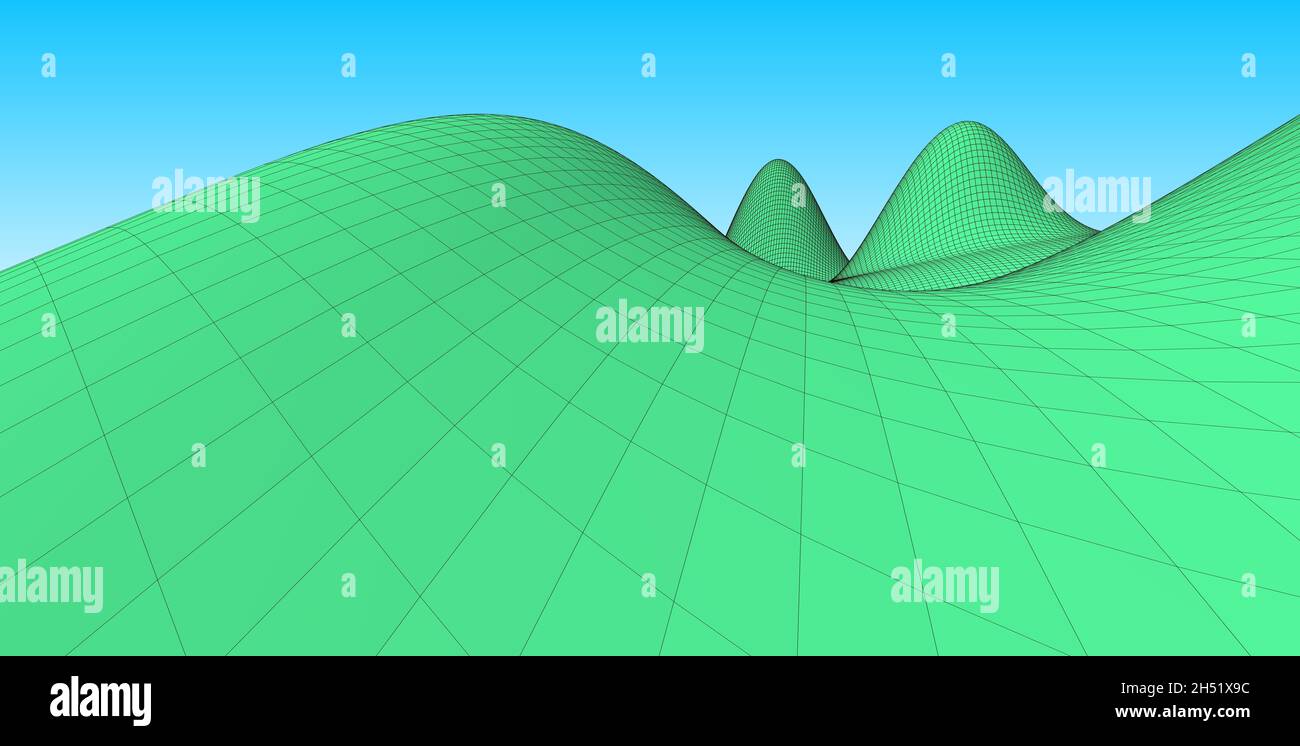 Abstract wireframe background. 3D grid technology illustration ...