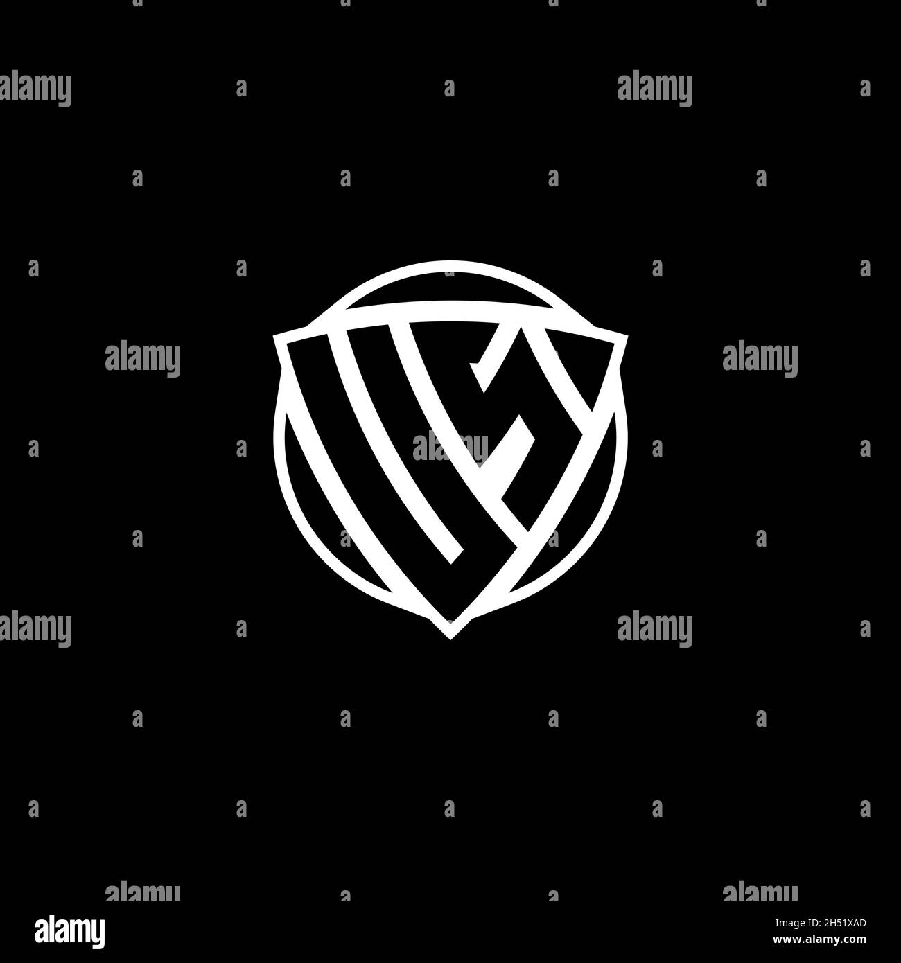 US Monogram logo letter with triangle shield shape style design ...