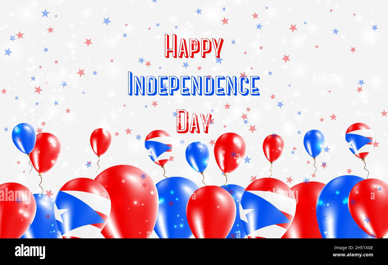 Puerto Rico Independence Day Patriotic Design. Balloons in Puerto Rican ...