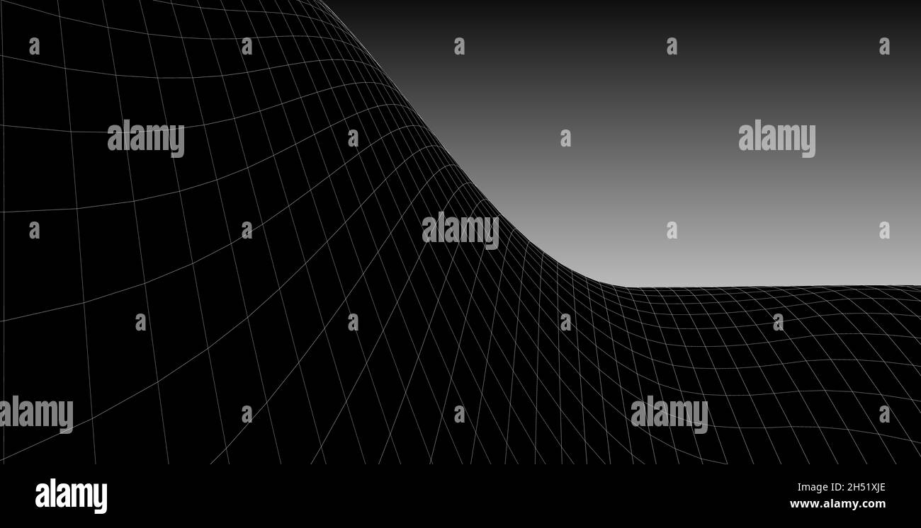 Abstract 3d wireframe terrain ,3d Illustration ,Outline curve Stock ...