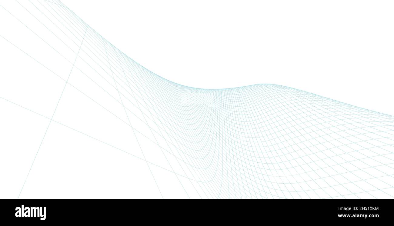 Abstract 3d wireframe terrain ,3d Illustration ,Outline curve Stock ...