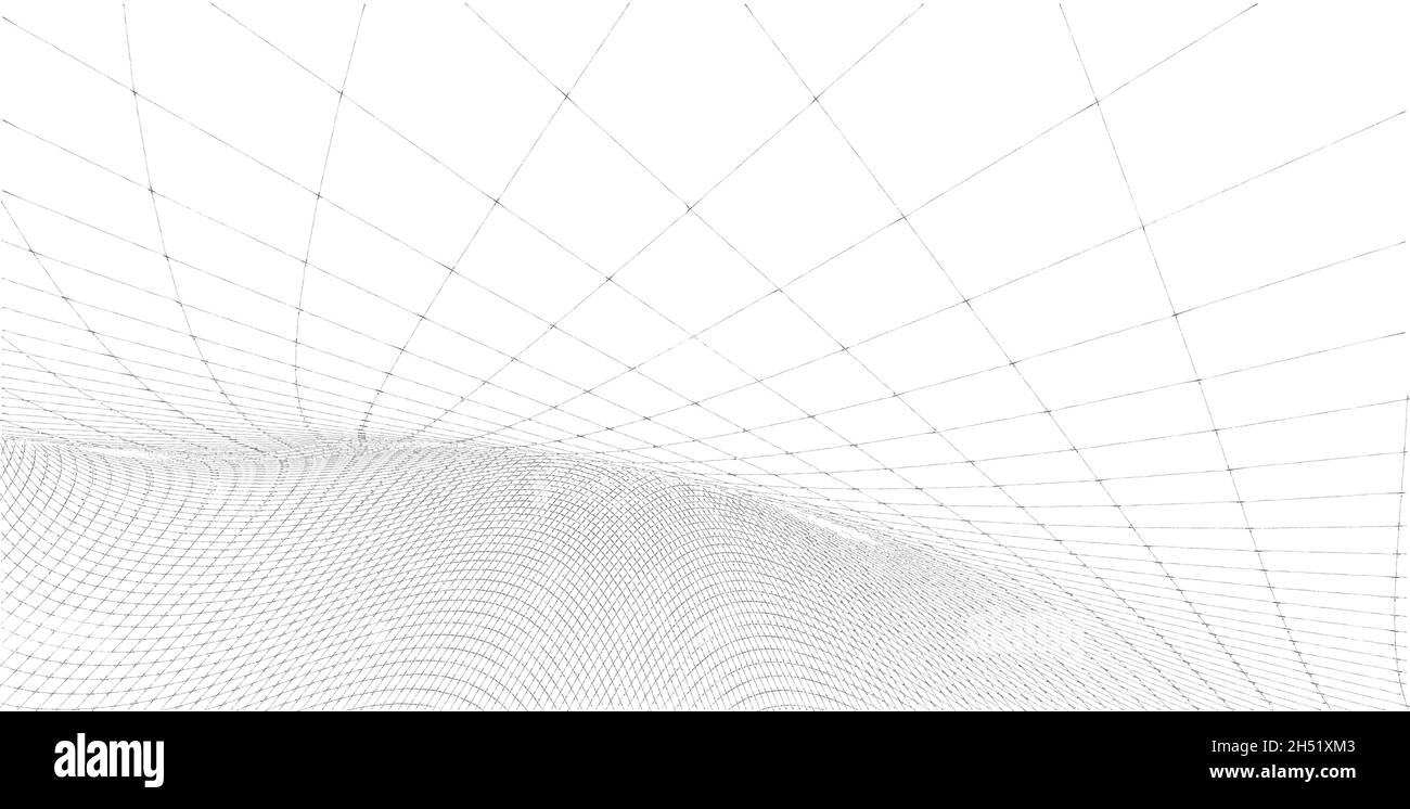 Abstract 3d wireframe terrain ,3d Illustration ,Outline curve Stock ...