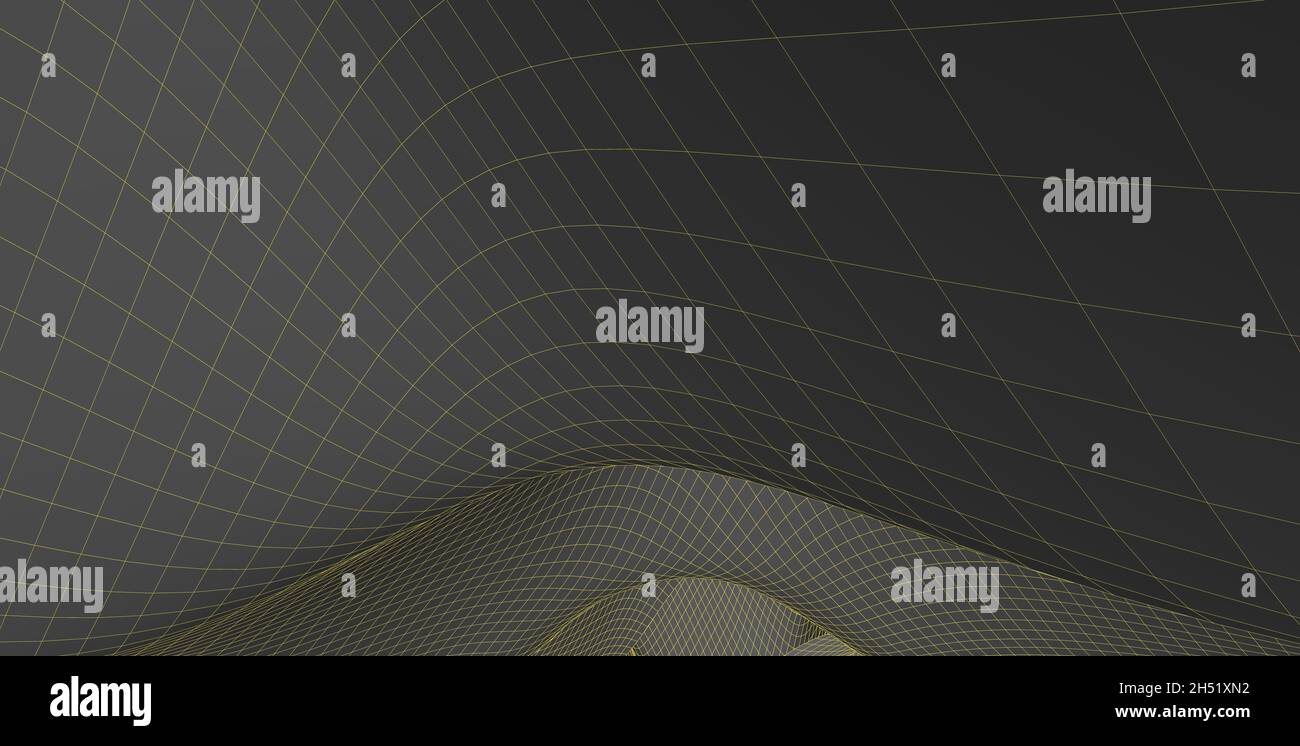 Abstract 3d wireframe terrain ,3d Illustration ,Outline curve Stock ...