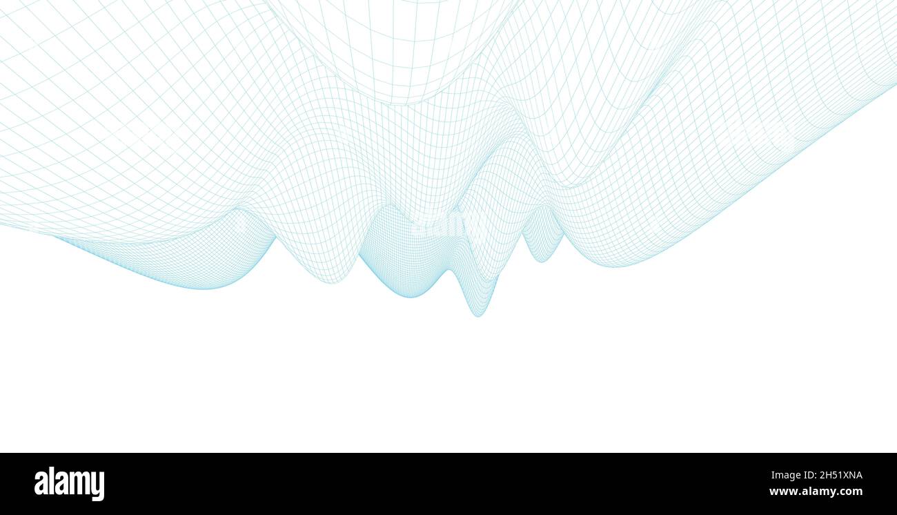 Abstract 3d wireframe terrain ,3d Illustration ,Outline curve Stock ...