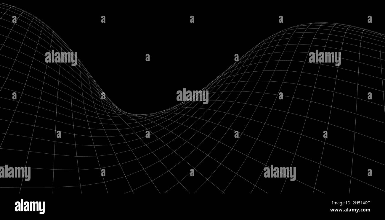 Abstract 3d wireframe terrain ,3d Illustration ,Outline curve Stock ...