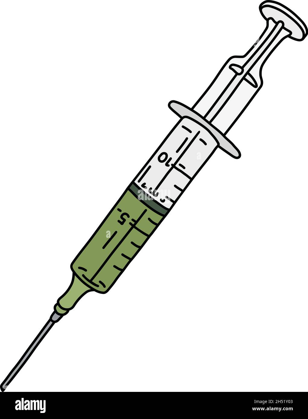 The vectorized hand drawing of a plastic syringe Stock Vector Image ...
