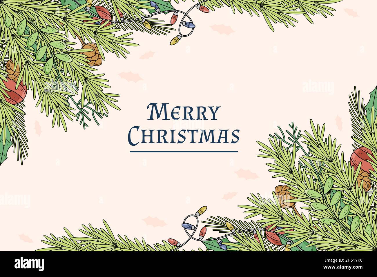 hand drawn christmas background vector design illustration Stock Vector ...