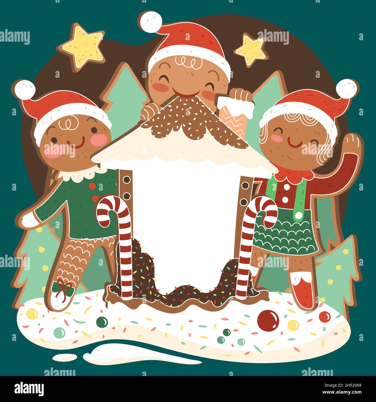 christmas character holding blank banner vector design illustration ...