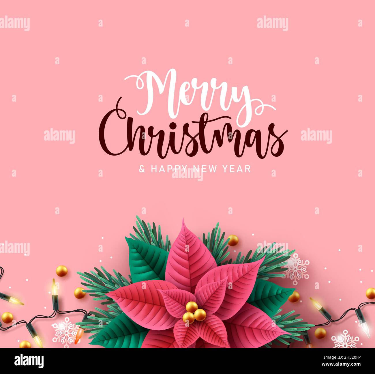 Merry christmas vector background design. Christmas greeting text with ...