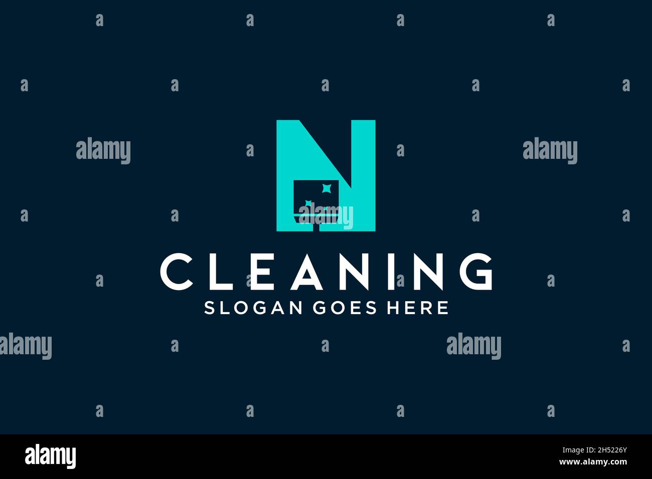 N for cleaning clean service Maintenance for car detailing, homes logo ...