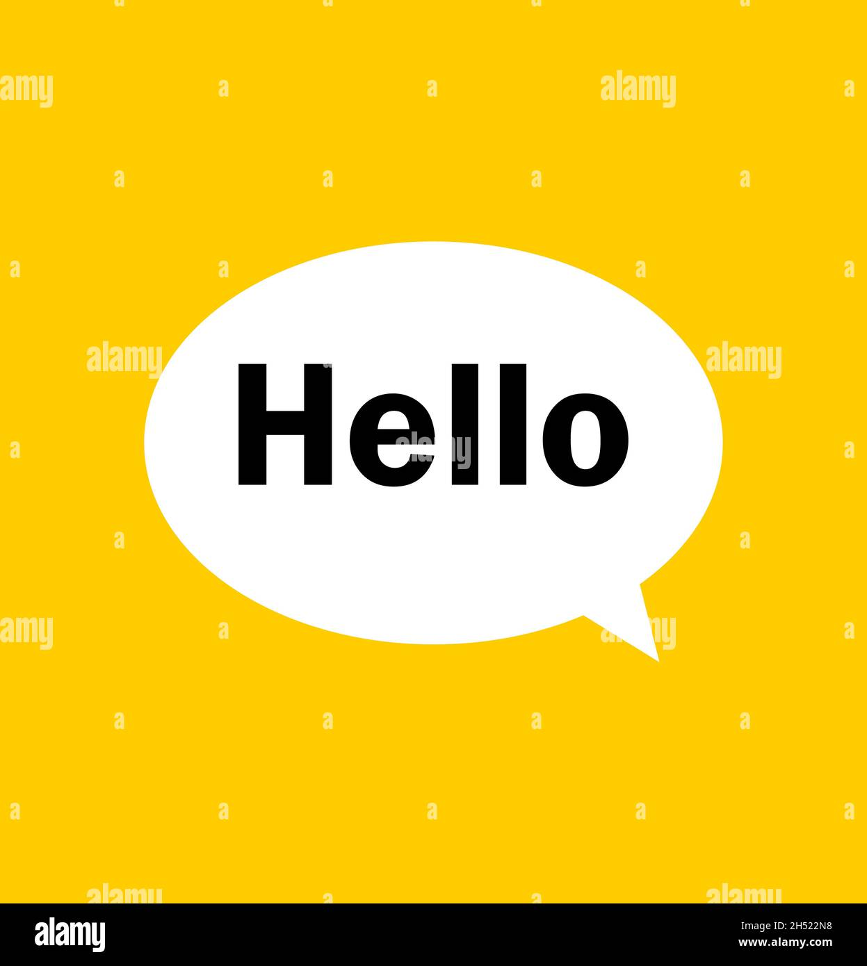 Hello Banner. speech bubble sign. White bubble message hello. flat ...