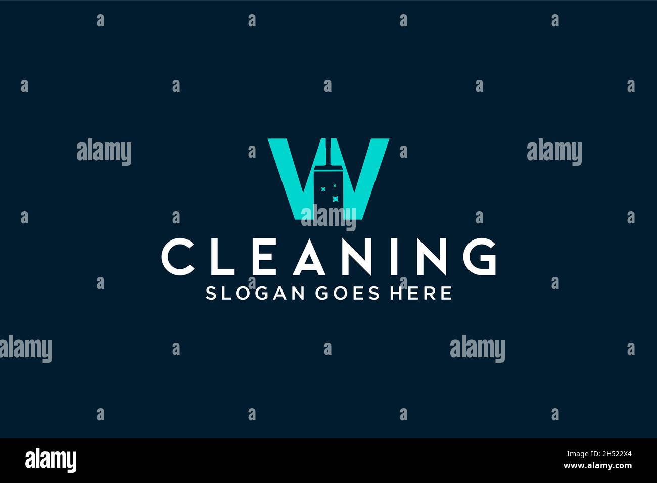 W for cleaning clean service Maintenance for car detailing, homes logo ...