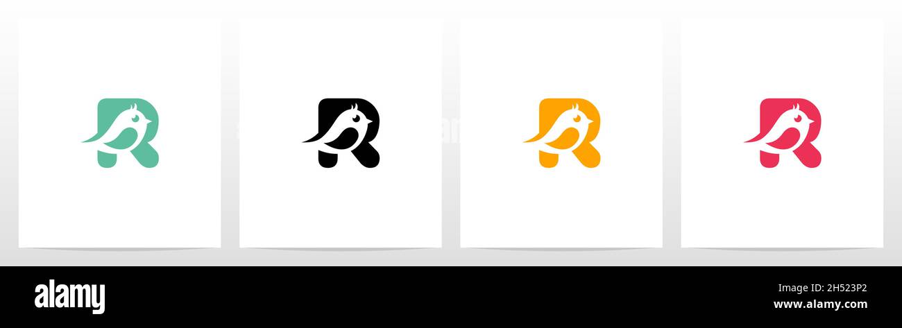 Cute Bird On Letter Logo Design R Stock Vector Image & Art - Alamy