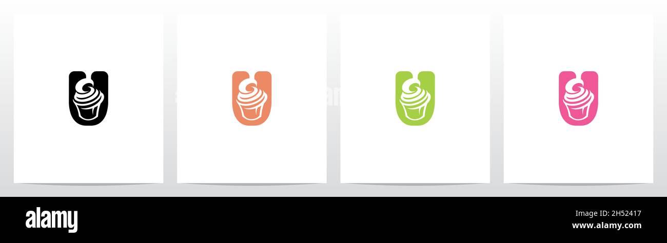 Cupcake On Letter Logo Design U Stock Vector Image & Art - Alamy