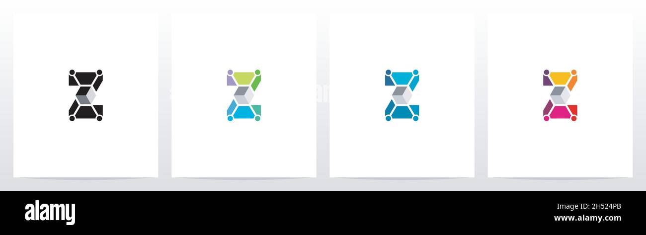 Cube With Nodes On Letter Logo Design Z Stock Vector Image & Art - Alamy