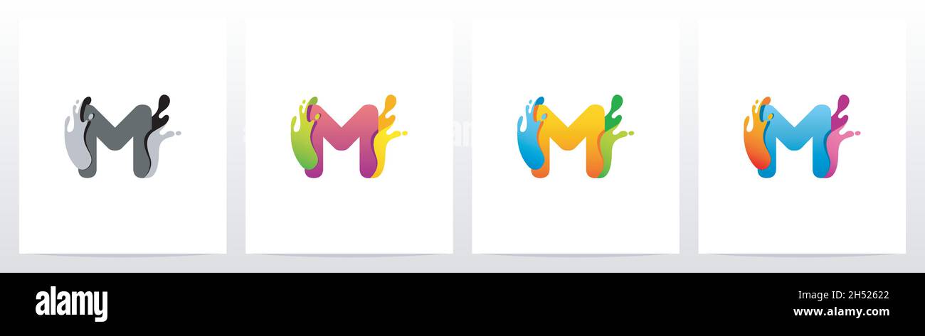 Colorful Splashes On Letter Logo Design M Stock Vector Image & Art - Alamy