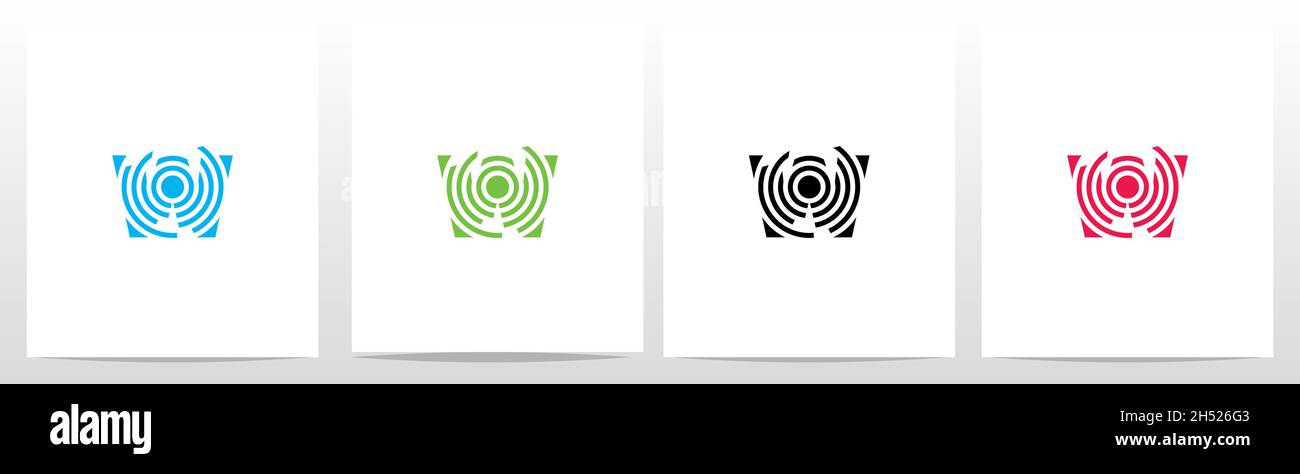 Circular Lines On Letter Logo Design W Stock Vector Image & Art - Alamy