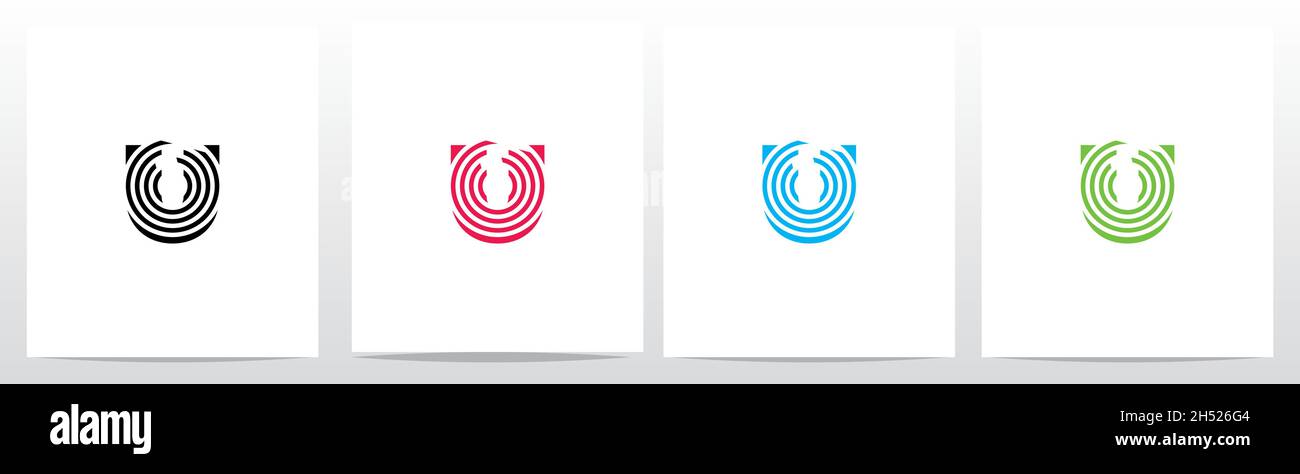 Circular Lines On Letter Logo Design U Stock Vector Image & Art - Alamy