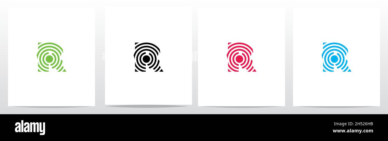 Circular Lines On Letter Logo Design R Stock Vector Image & Art - Alamy