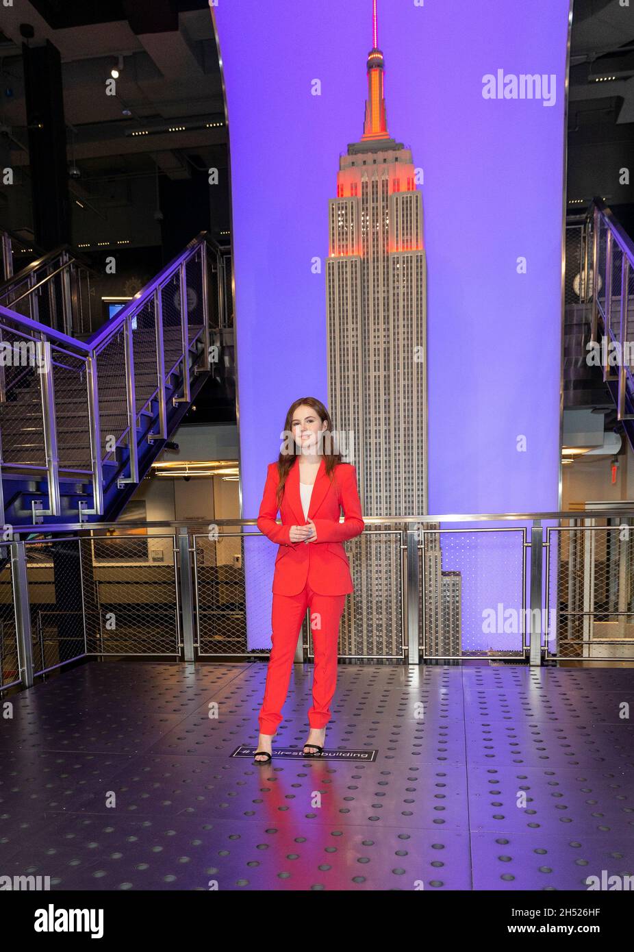New York, USA. 05th Nov, 2021. Actress Darby Camp attends Empire State Building hosting cast of ...