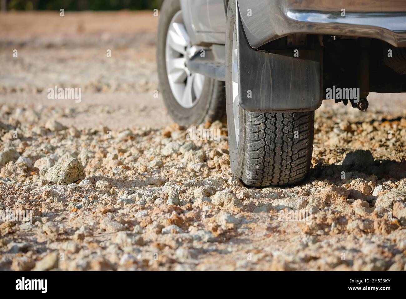 Dirt road tire on dirt track Stock Photo - Alamy