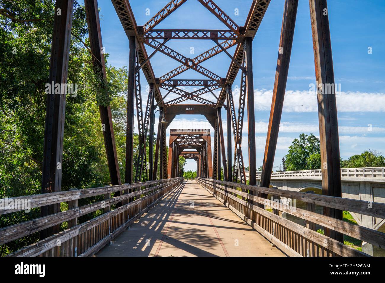 Old iron rusty bridge over a Putah Creek in Winters CA Stock Photo - Alamy