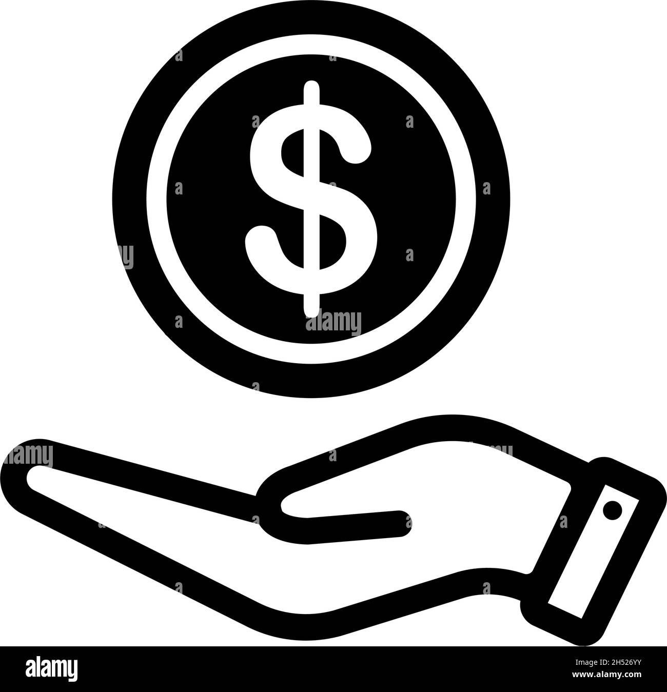 Money on hand ( dollar mark ) vector icon illustration Stock Vector ...