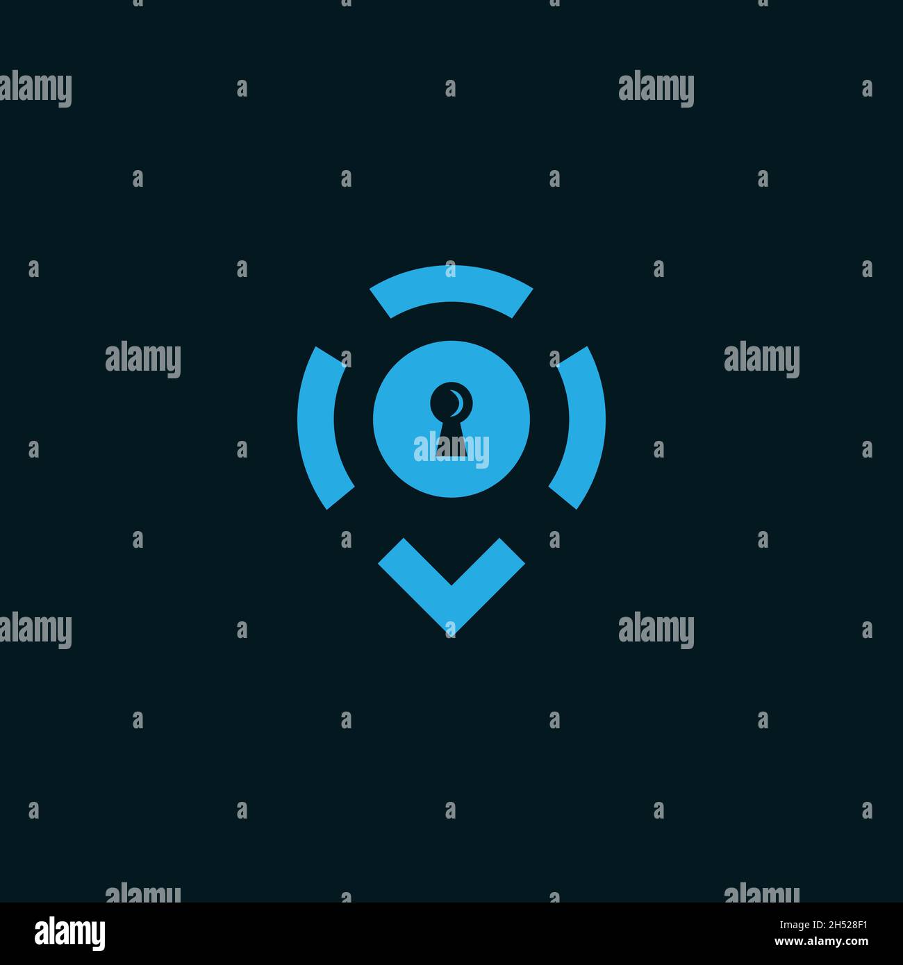 vector, illustration. combination lock logo and pin logo with simple ...