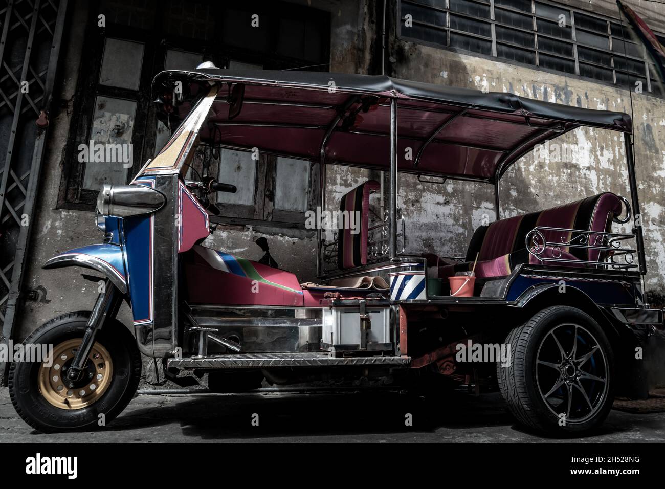 Bangkok, Thailand - Dec 7, 2019 : Famous blue Tuk Tuk, Thai traditional ...