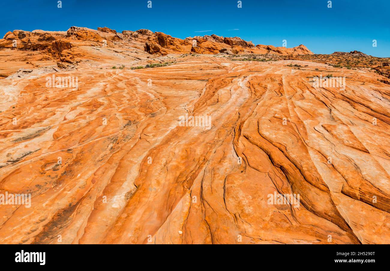 Colorful Slick Rock Formations Near The Upper Fire Canyon Wash, Valley ...