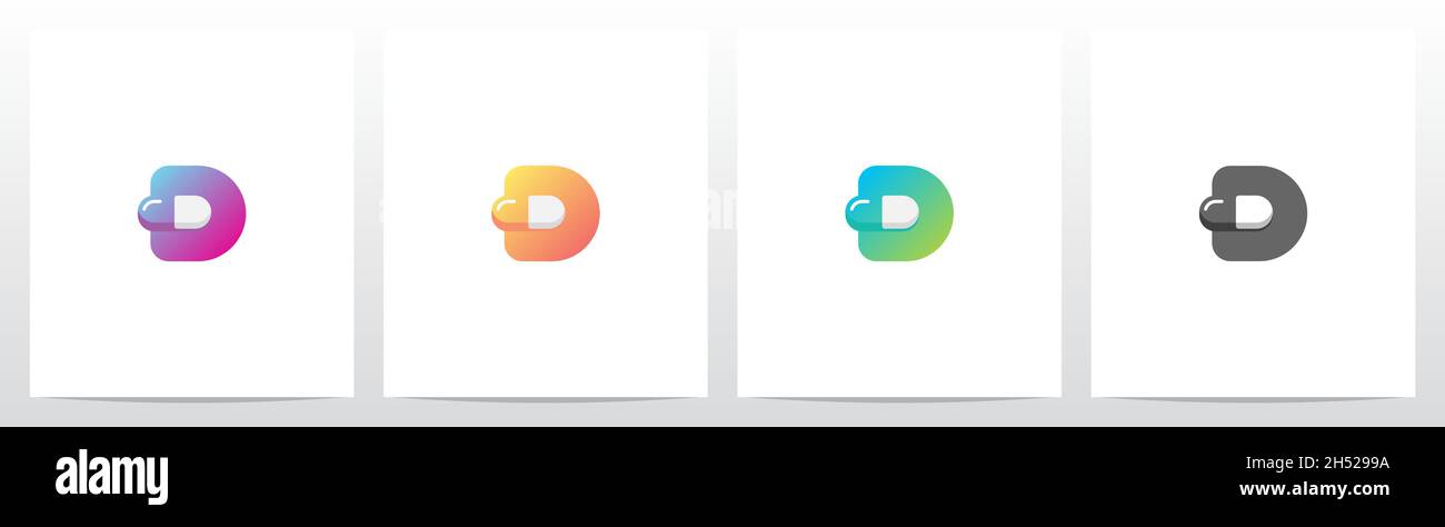 Capsule On Letter Logo Design D Stock Vector Image & Art - Alamy