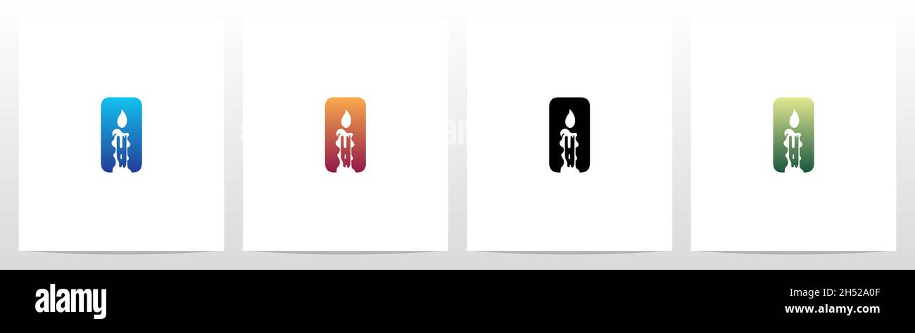 Candle On Letter Logo Design O Stock Vector Image & Art - Alamy