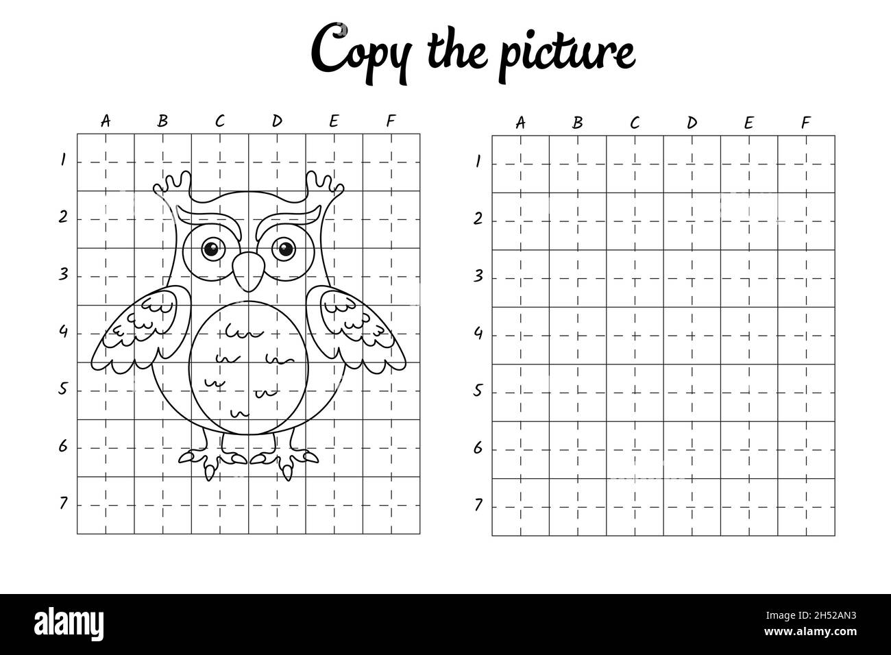 Copy the picture. Draw by grid. Coloring book pages for kids ...