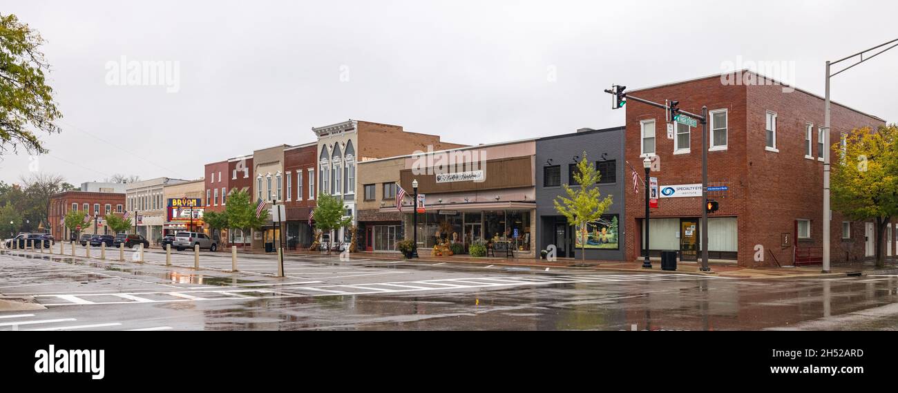 Bryan, Ohio, USA - October 24, 2021: The Historic Business District ...