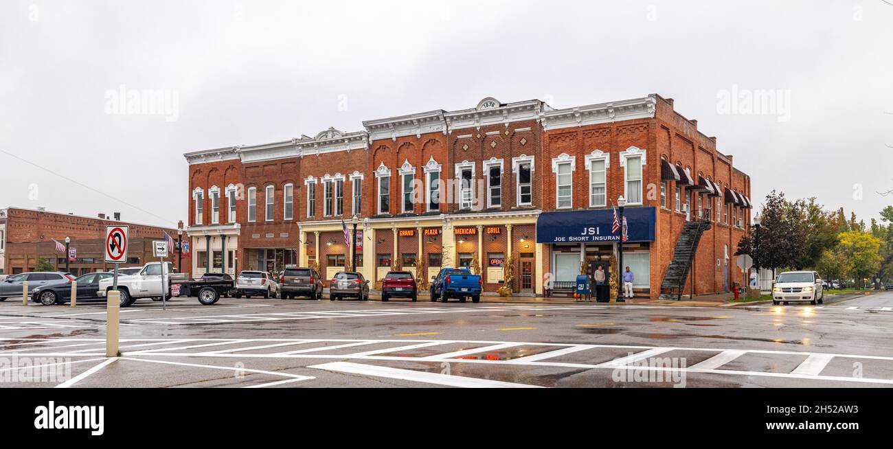Bryan, Ohio, USA - October 24, 2021: The Historic Business District ...