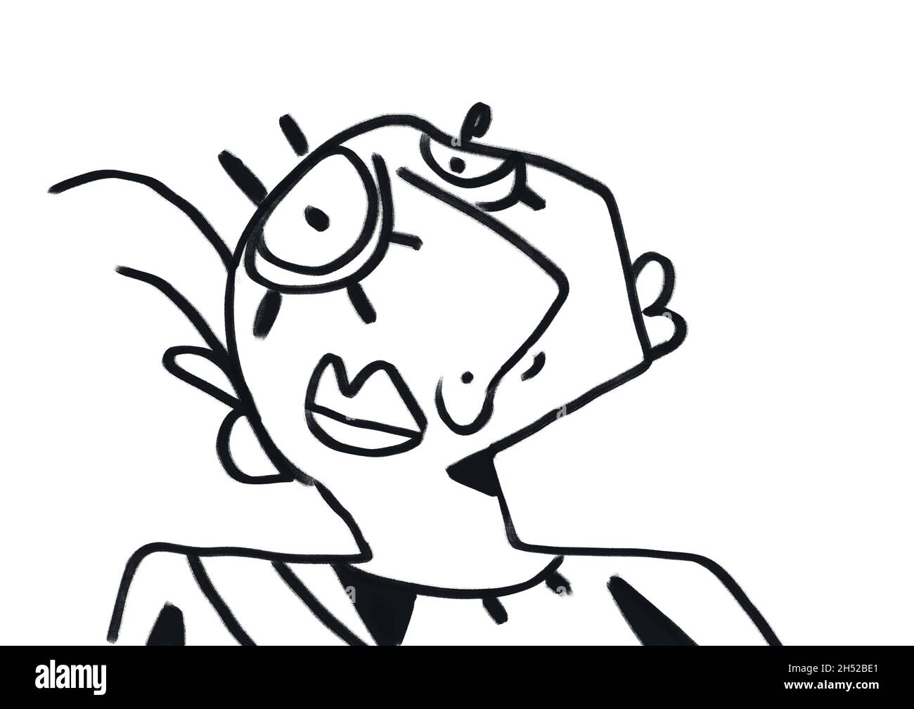 Amusing strange abstract human portrait painting Cubism movement line ...