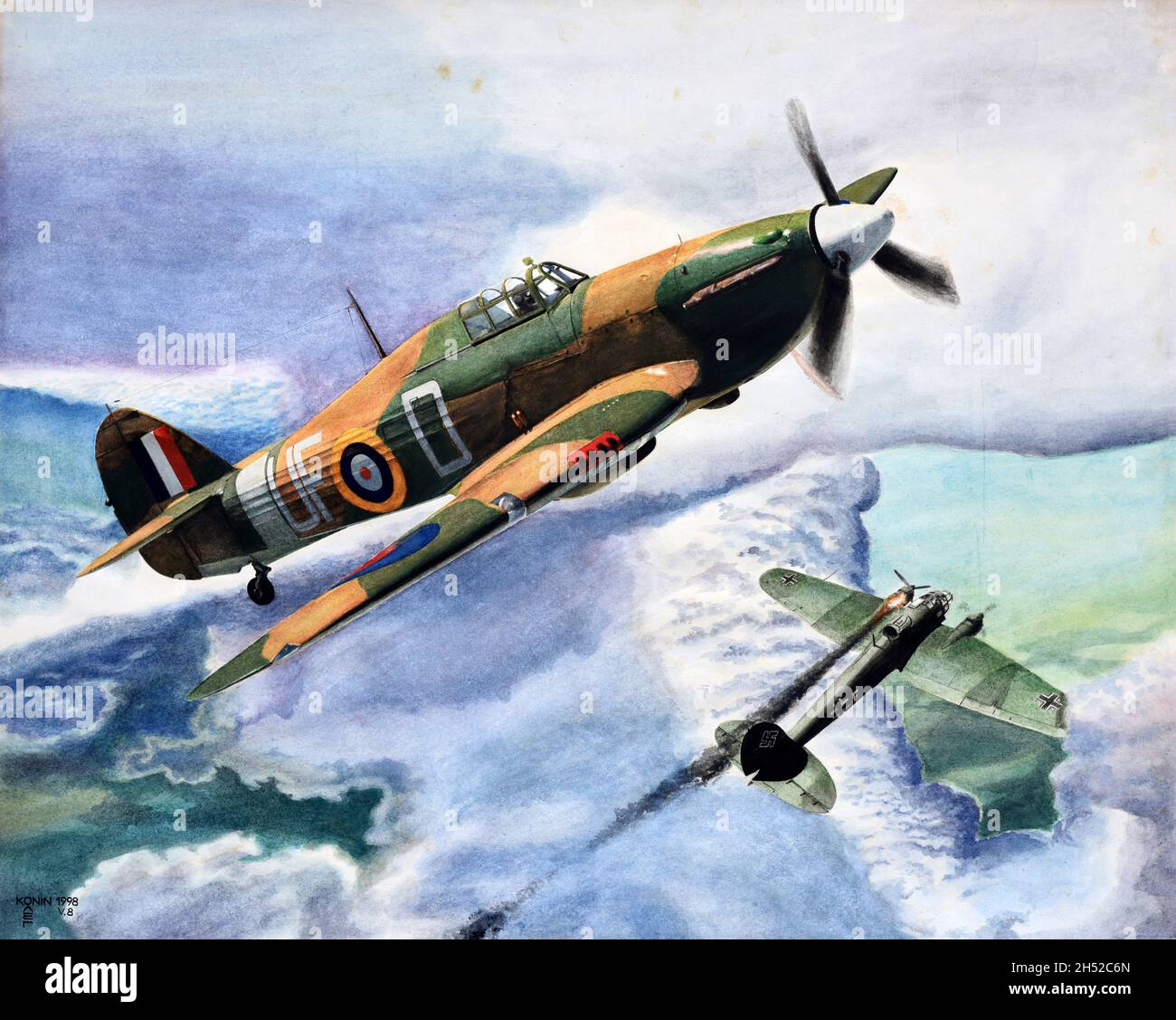 Hawker Hurricane art Stock Photo - Alamy