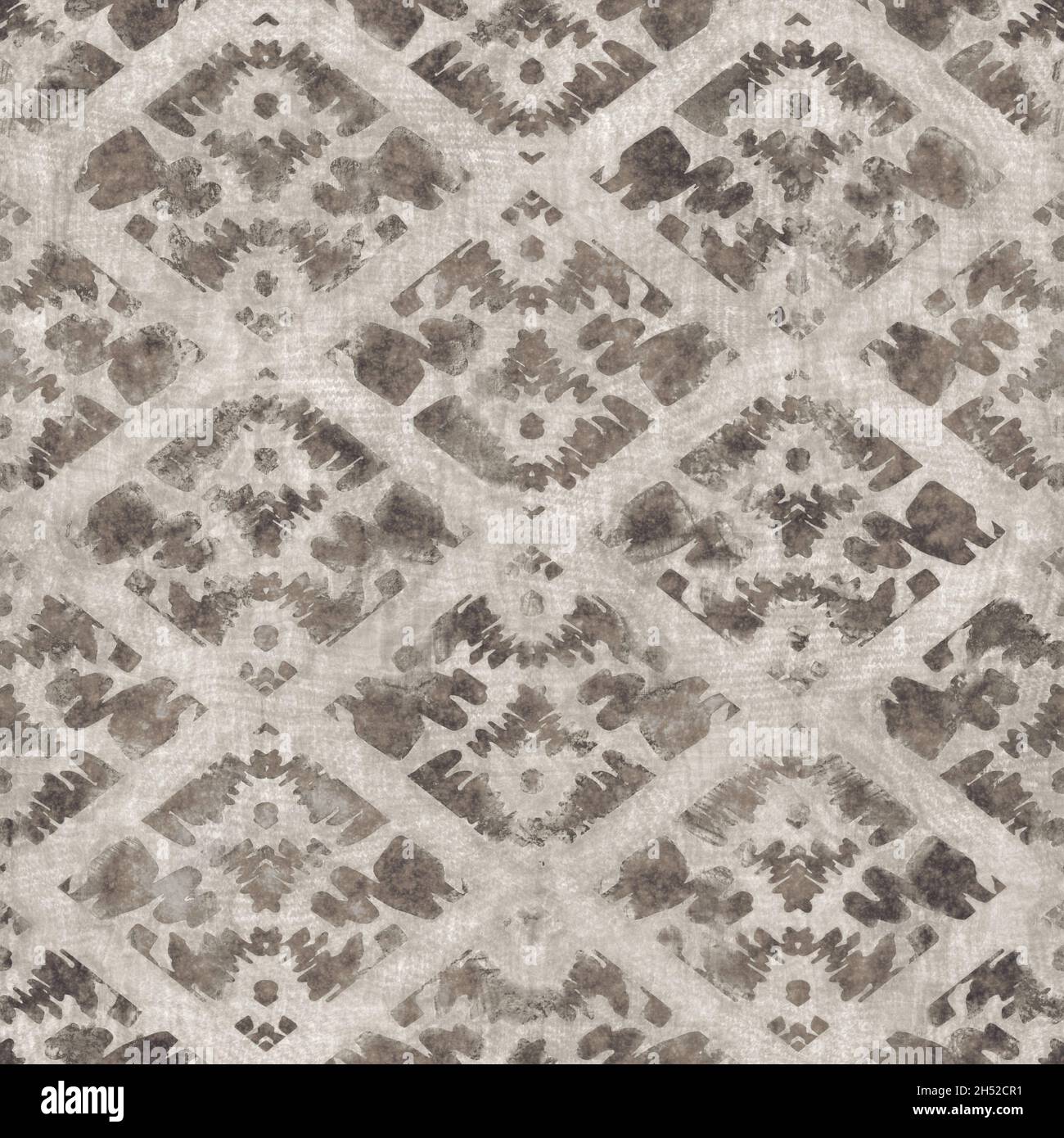 Seamless tan brown grungy tribal neutral rug motif surface pattern ...