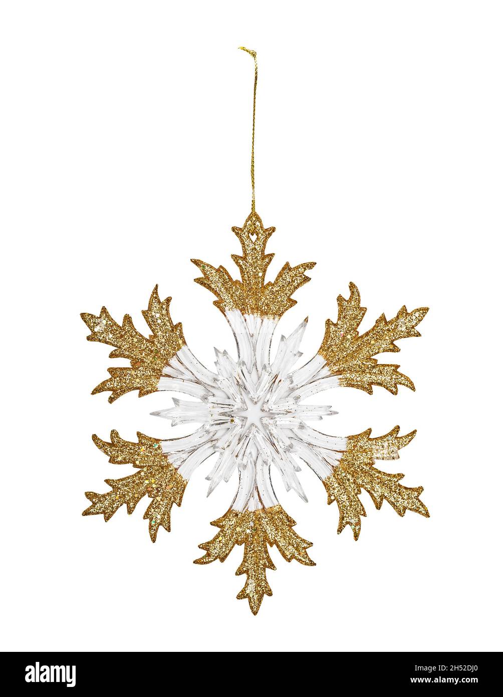 Christmas hanging snowflake isolated on white background Stock Photo ...