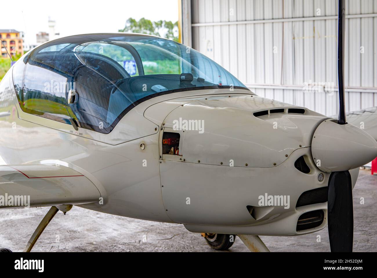 Close-up of part of the fuselage of a small aircraft Stock Photo - Alamy