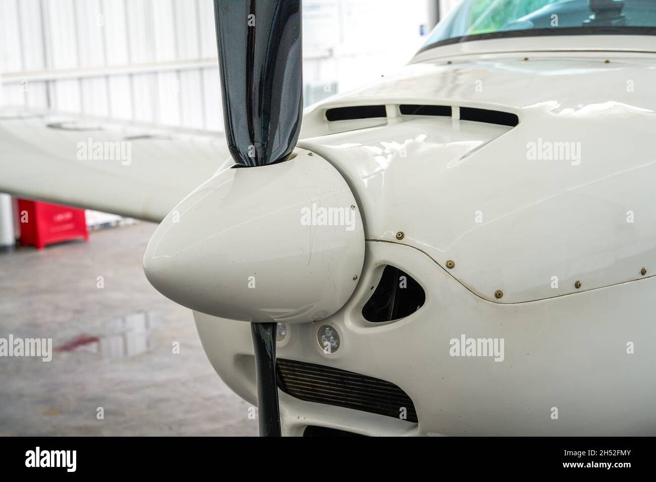 Close-up of part of the fuselage of a small aircraft Stock Photo - Alamy