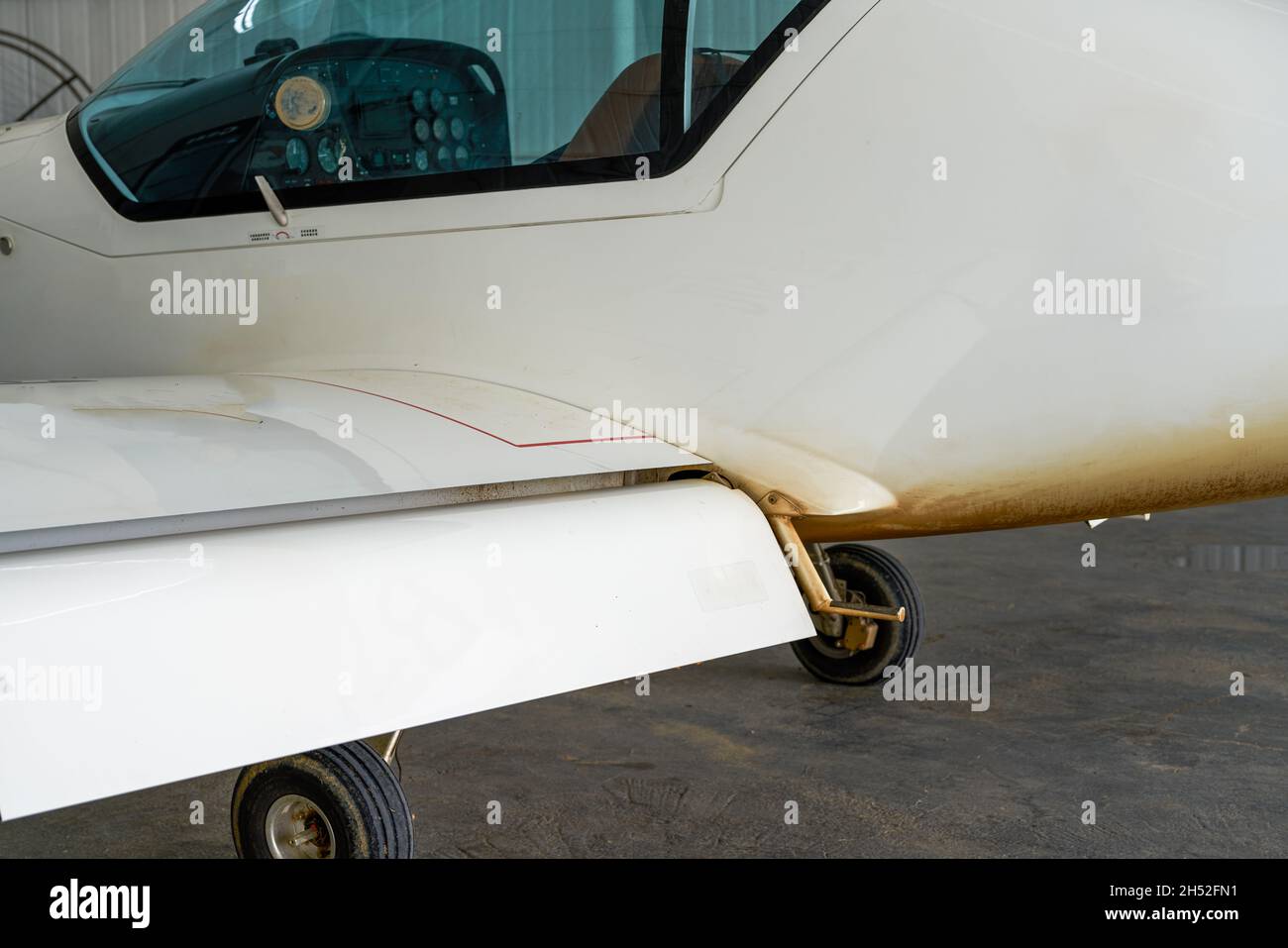 Close-up of part of the fuselage of a small aircraft Stock Photo - Alamy