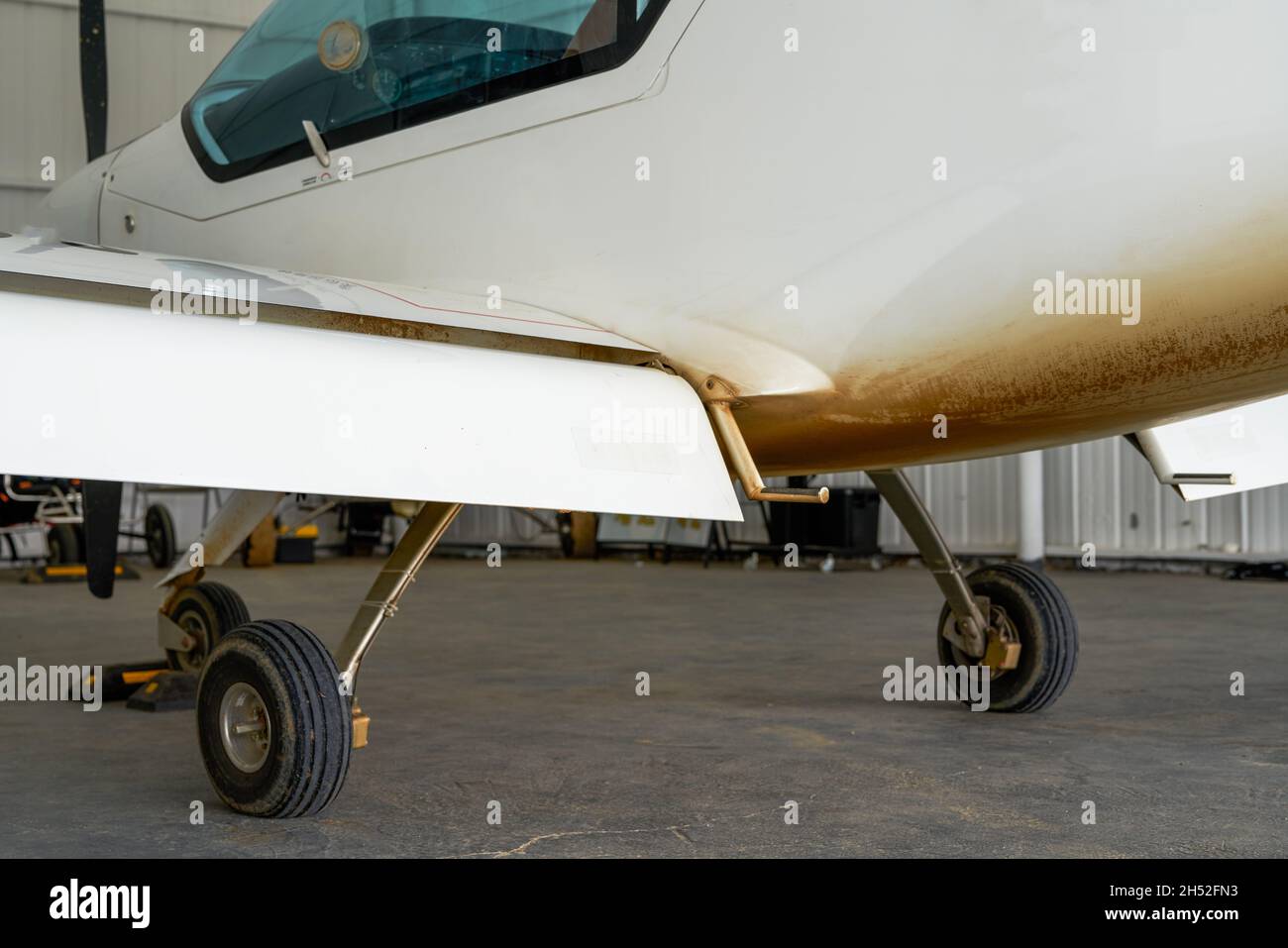 Close-up of part of the fuselage of a small aircraft Stock Photo - Alamy