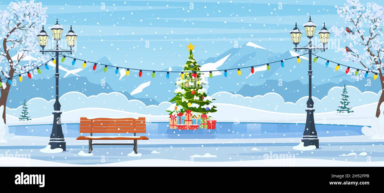 Empty outdoor ice rink Stock Vector Image & Art - Alamy