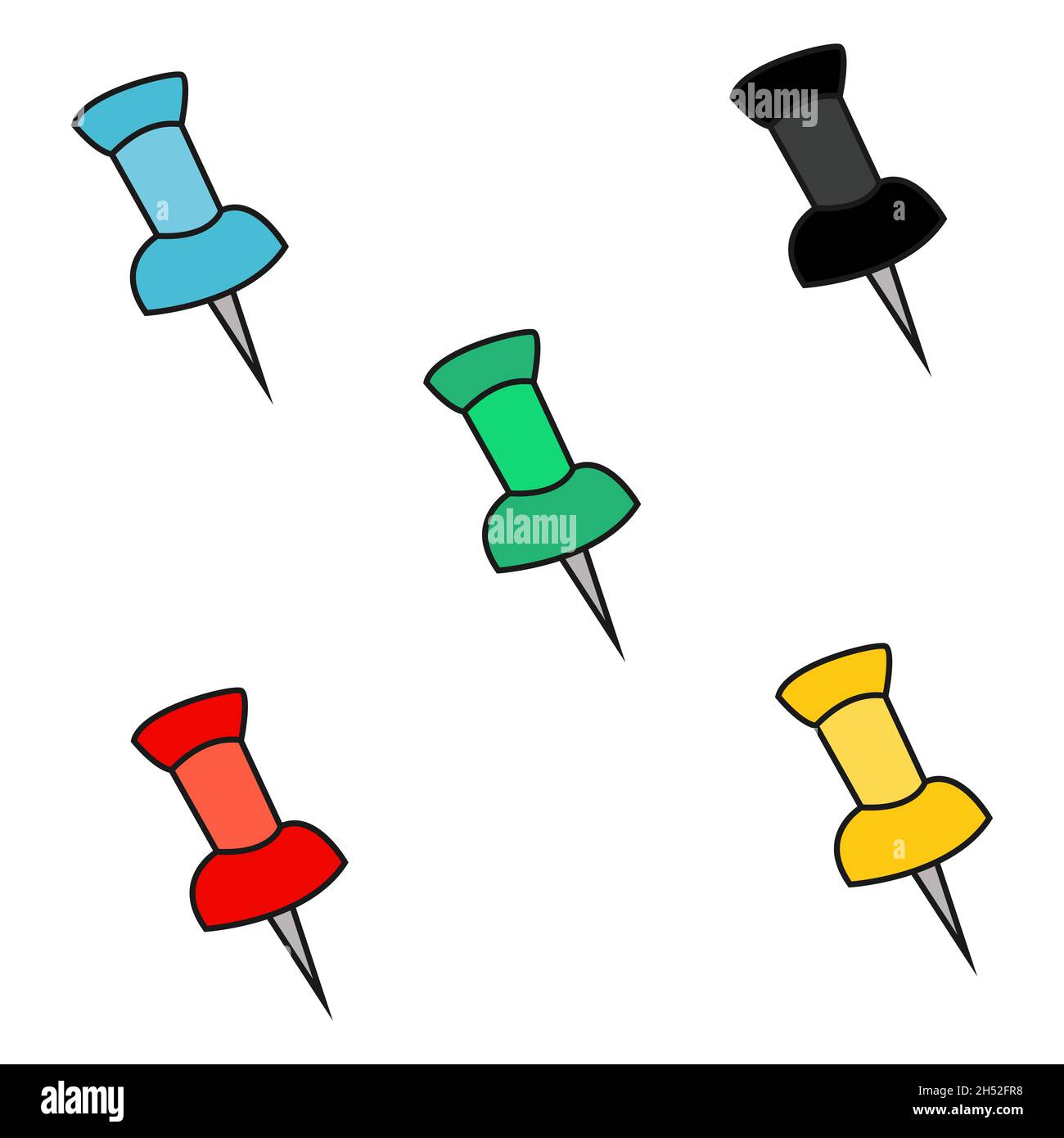 School stationery buttons in Doodle style. illustration Stock Photo - Alamy
