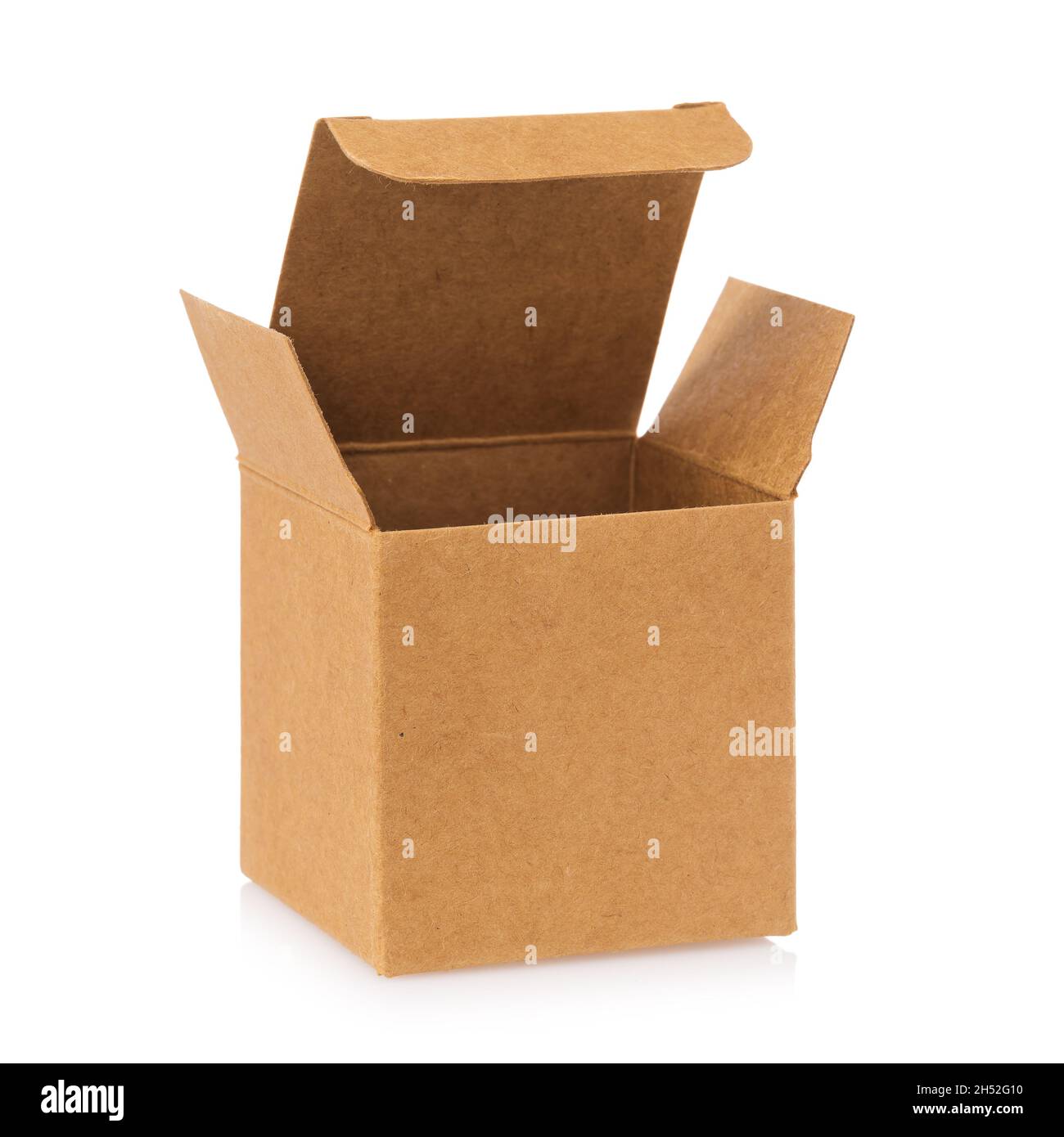 Opened cardboard box isolated on white background Stock Photo - Alamy