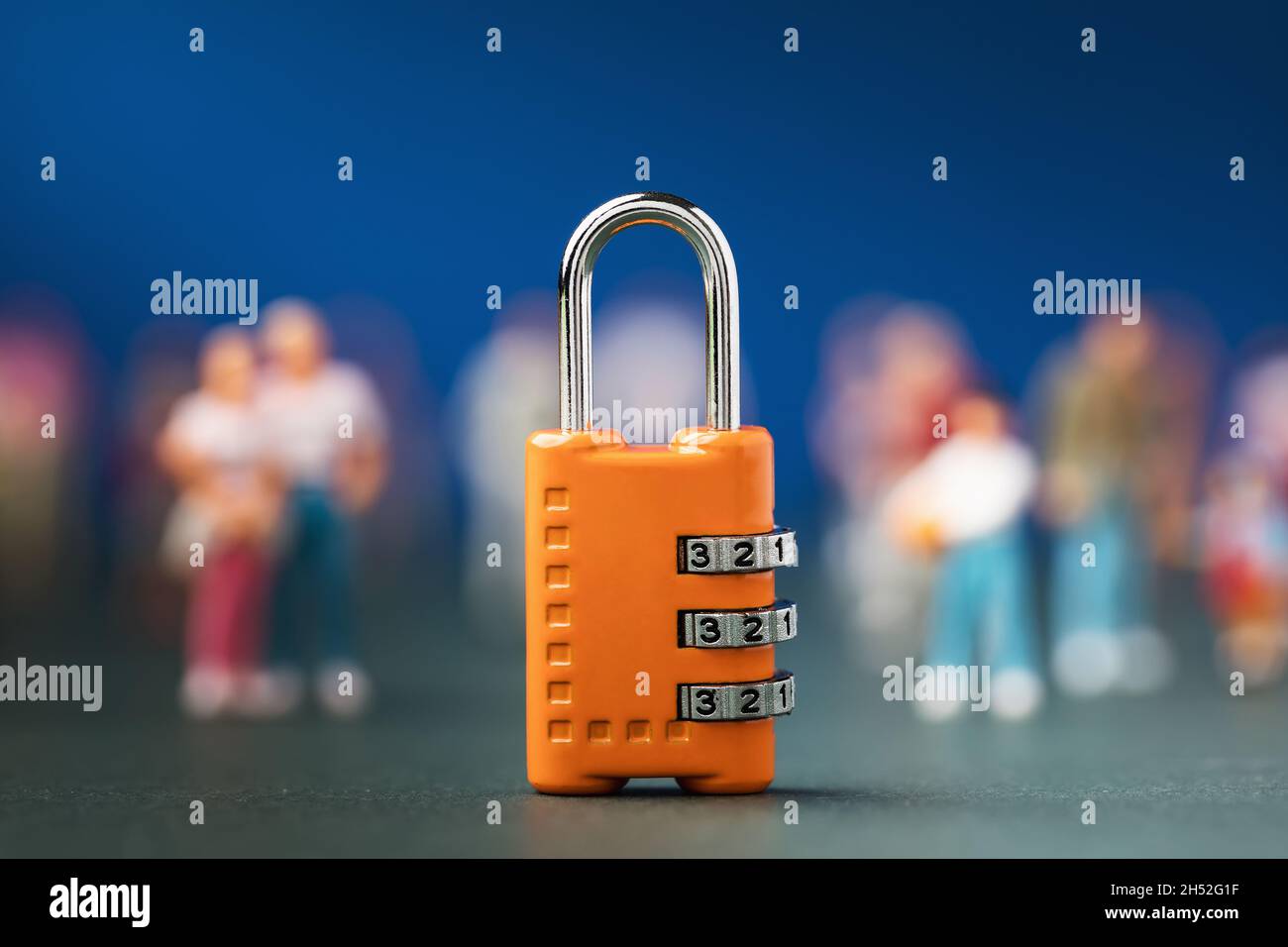 Closed castle on the background of people, the concept of a society ...