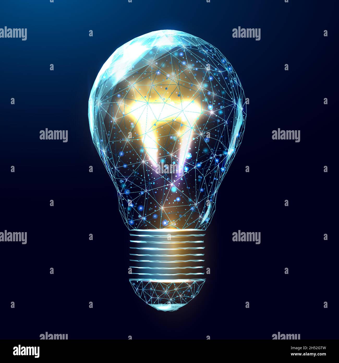 Wireframe polygonal lightbulb Stock Vector Image & Art - Alamy